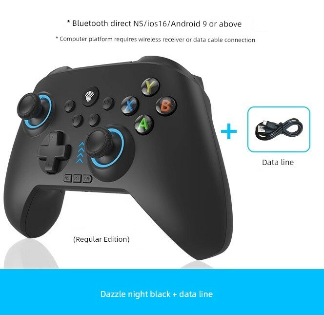 Ночной черный беспроводной Bluetooth-контроллер с OLED-вibration для Nintendo Switch, ПК, ТВ и мобильных устройств