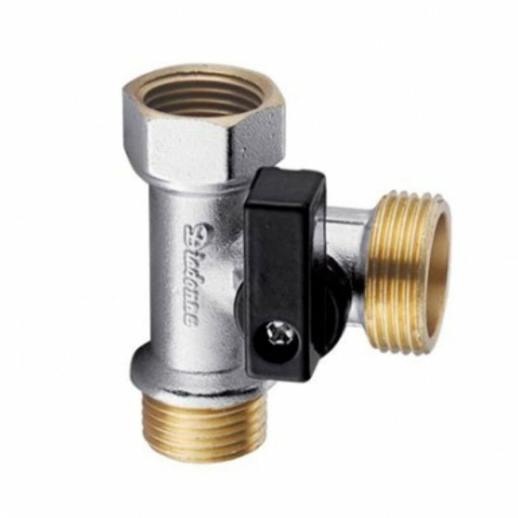 Кран для бытовых приборов Diadonna 1/2"х3/4"х1/2" трехходовой г-ш-ш латунь хром, артикул D103 для инженерной сантехники