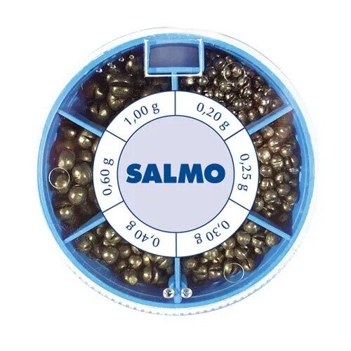Набор грузов Salmo Дробинка PL 100гр 6 размеров, пластиковая коробочка