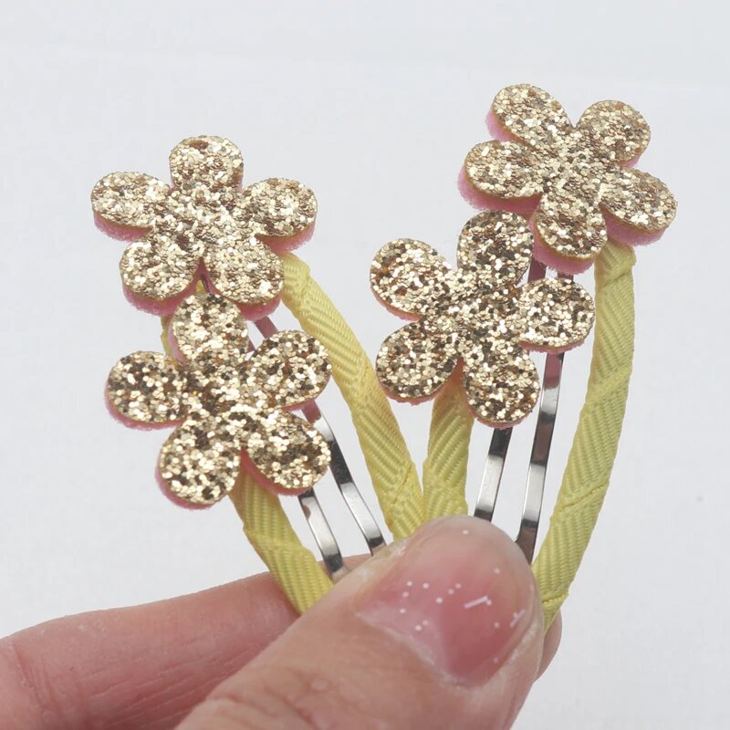 Детские заколки с цветами, Gold Hair clip
