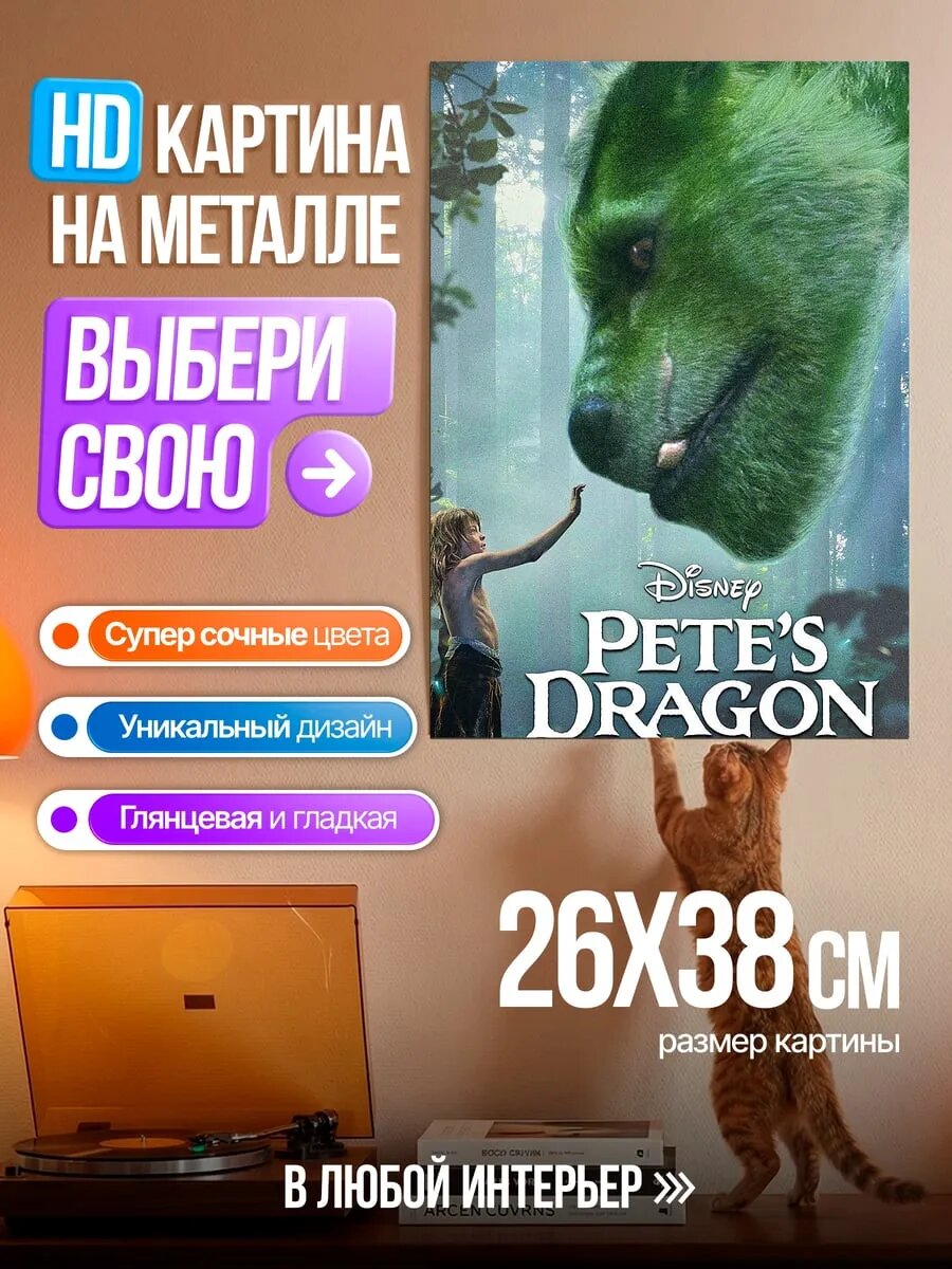 Картина на HD металле Пит и его дракон