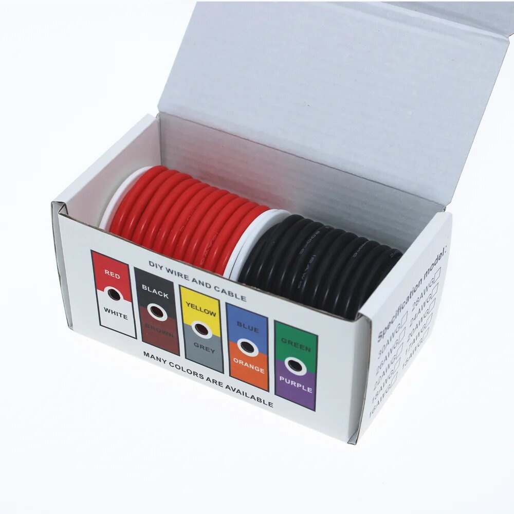 Силиконовые провода Diligent ant 30AWG-12AWG 24 AWG 100 meters, honghei