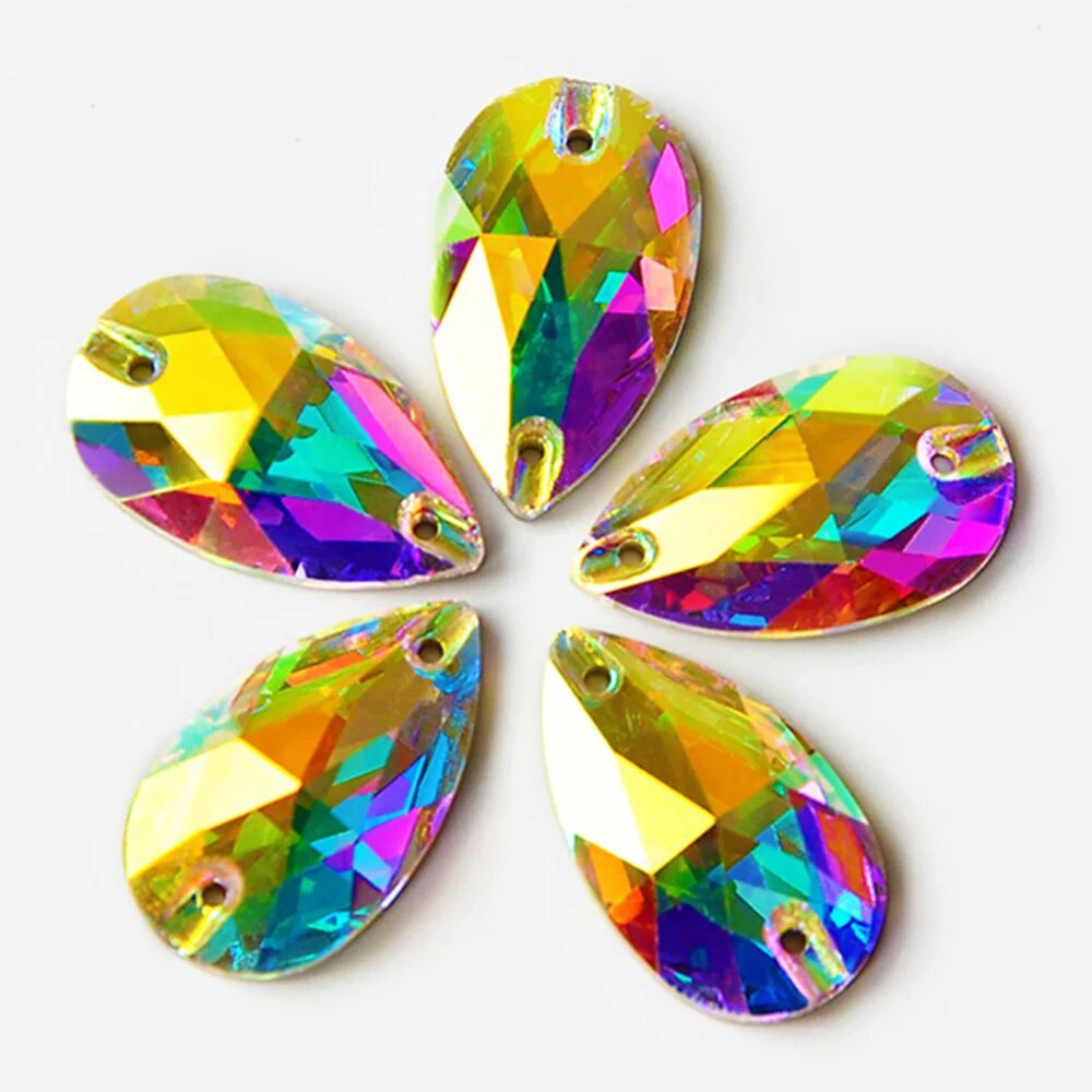 Кристаллы YANRUO 17x28mm Crystal AB, 24шт