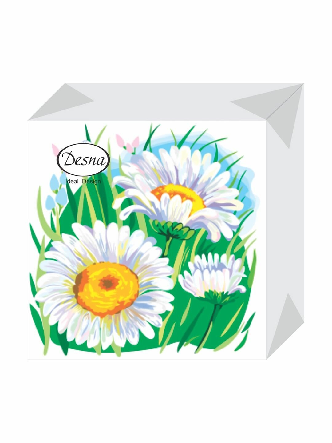 Салфетки бумажные однослойные "Desna Design" Ромашка, 24x24см, в пачке 40 штук