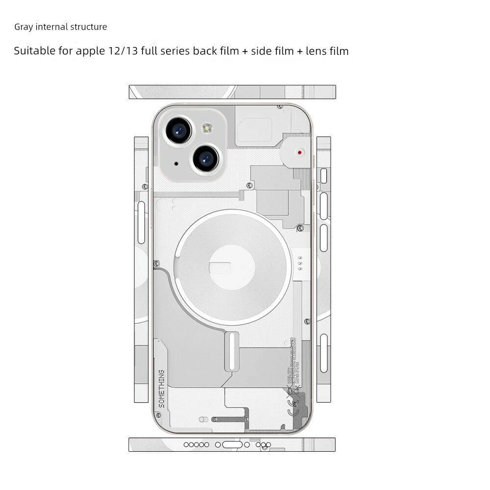 Наклейка для iPhone 14 Plus полного тела - Серая внутренняя структура