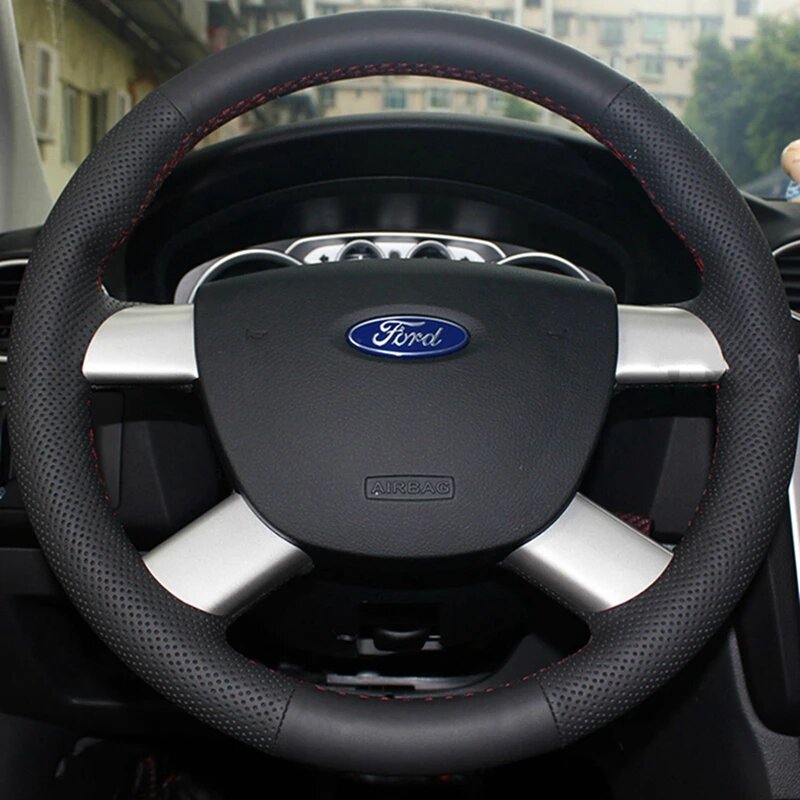Авточехол на руль Ford Kuga/Focus/C-MAX, Black Thread