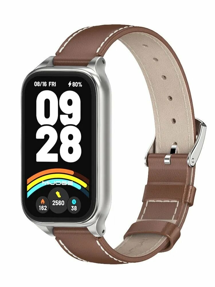 Pемешок для Xiaomi Mi Smart Band 9 Active / Redmi Band 3 Кожаный часов Фитнес-браслет