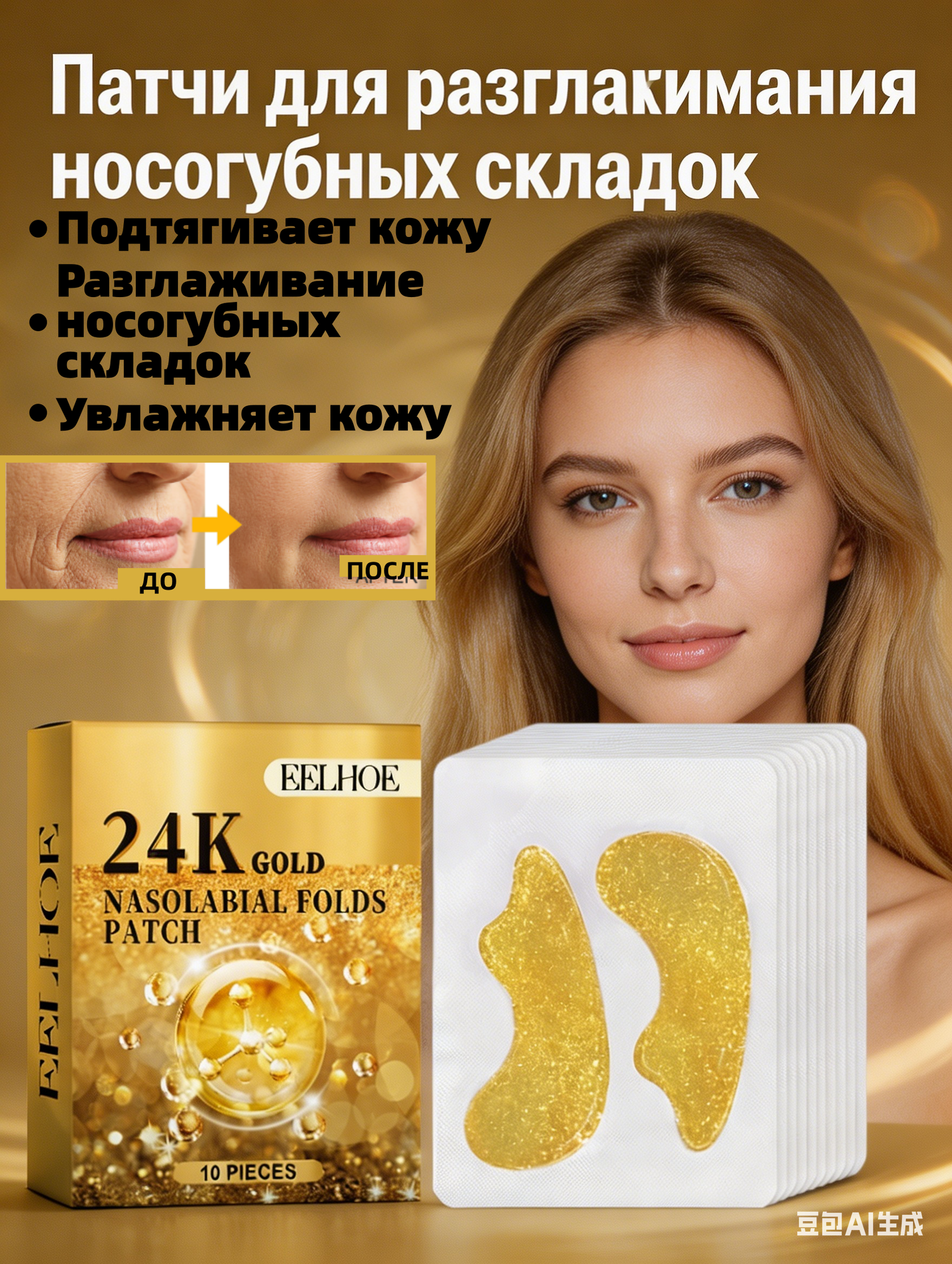 Патчи для носогубных складок – для осветления складок на лице