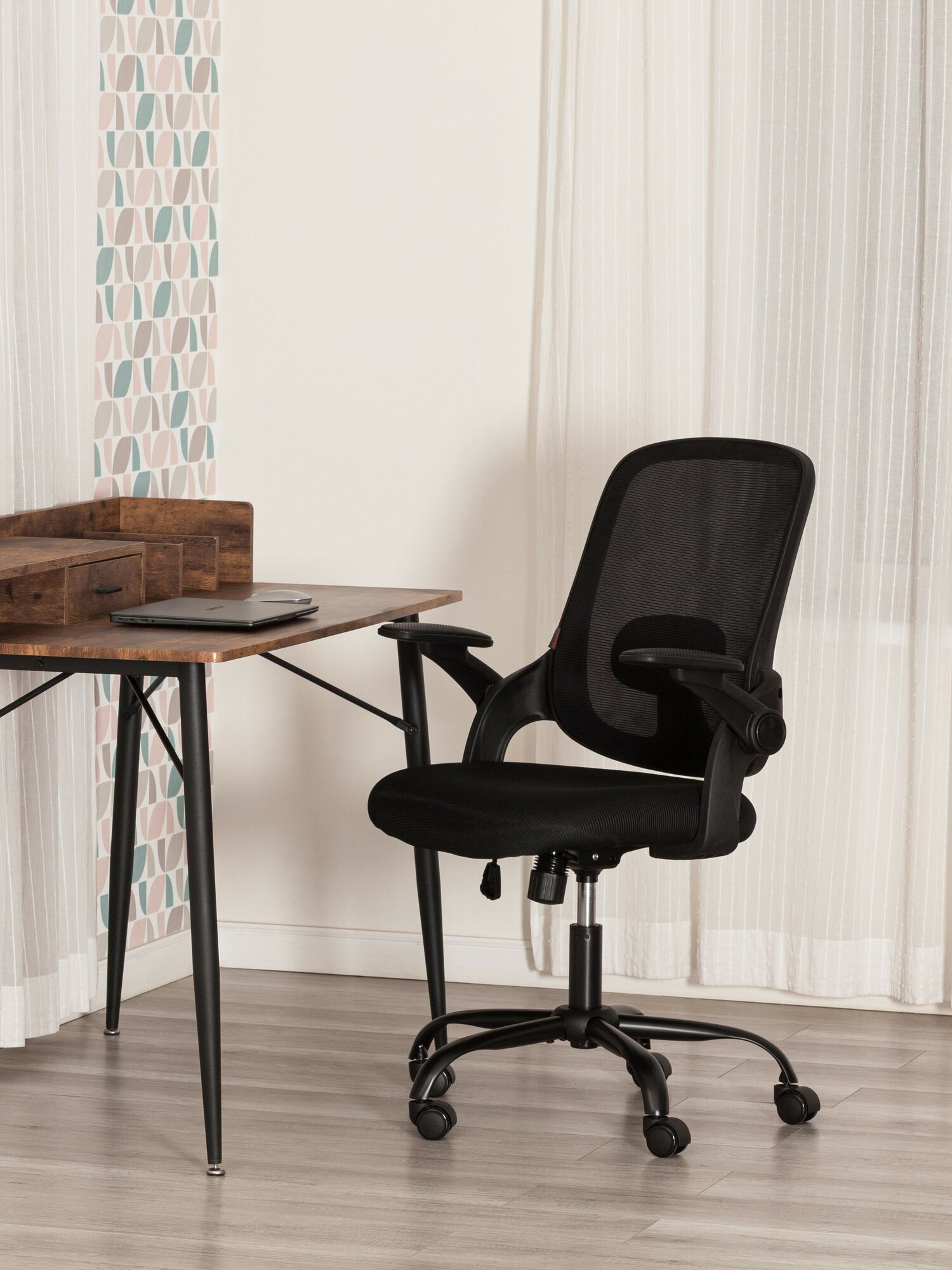 Кресло компьютерное офисное TetChair, с подлокотниками, ткань, черный