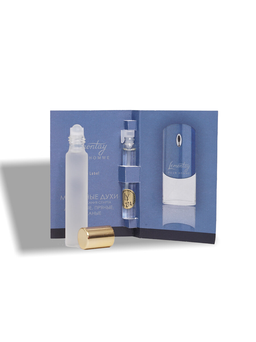 Lemontay №274, духи мужские Blue label, флакон 10 мл + подарок масляные духи 3 мл