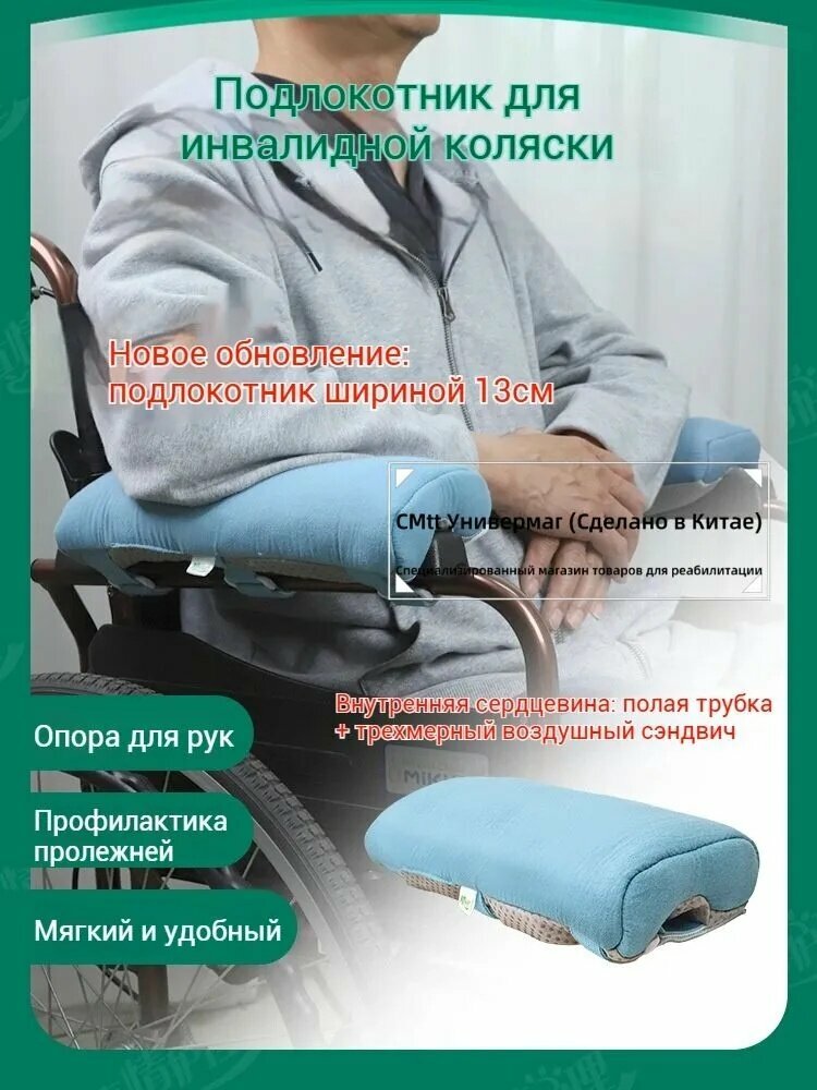 Подлокотники для инвалидных колясок, не требуют установки, Новый материал из полиэтилена, мягкие и удобные, дышащие, предотвращают появление пролежней, подходят для взрослых и детских колясок,24*13*6 см,2шт