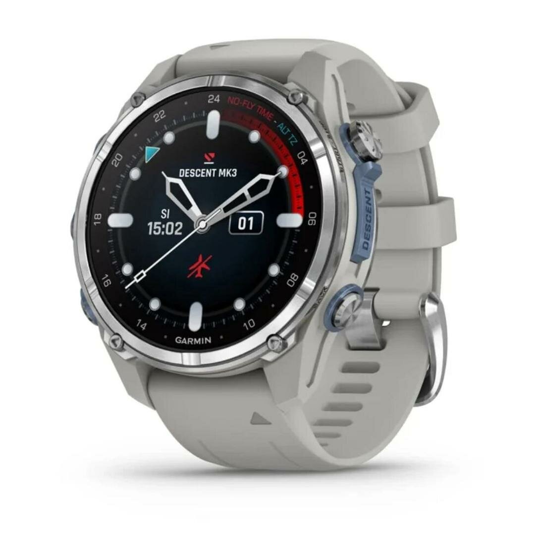Умные часы Garmin Descent MK3 43 mm, Stainless Steel fog grey