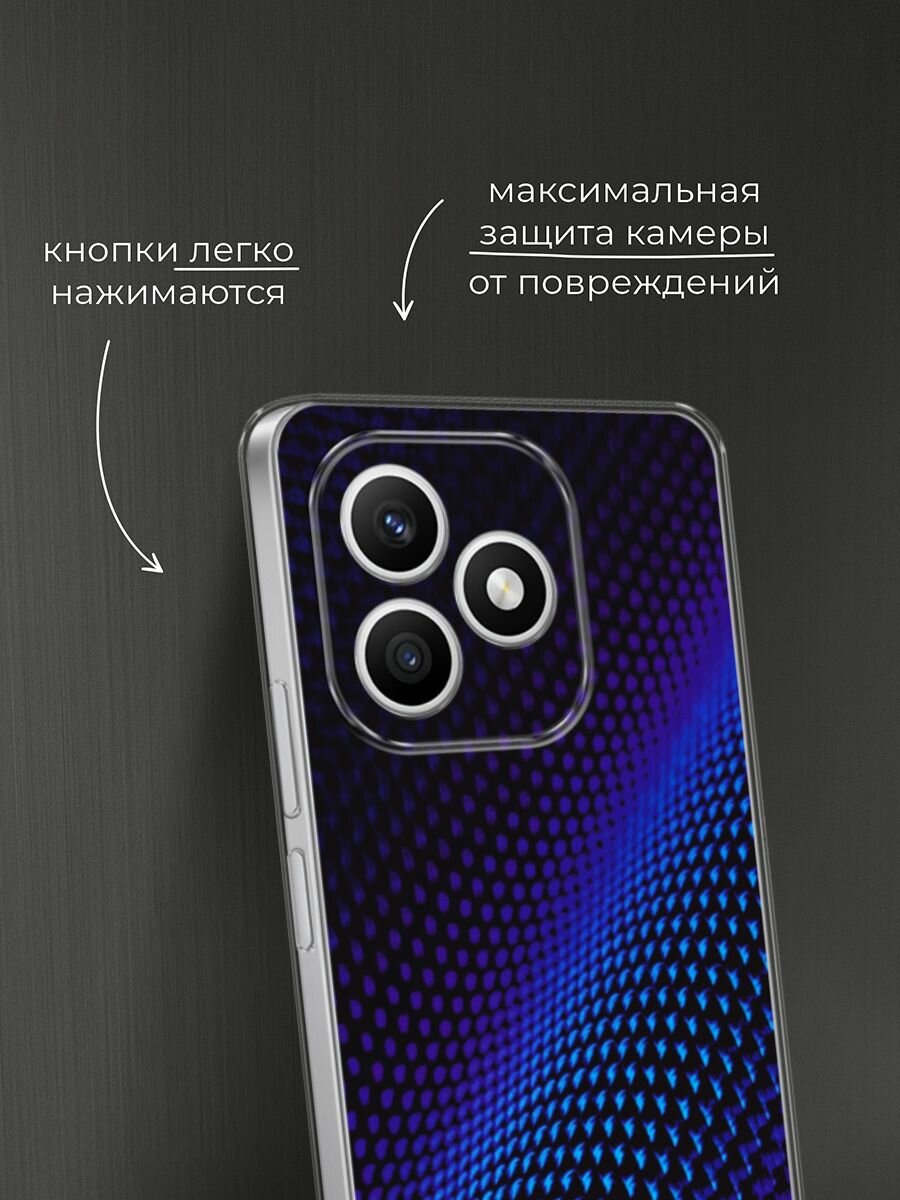 Силиконовый чехол на Honor X8d / Хонор X8d с принтом Синий карбон — фото 1