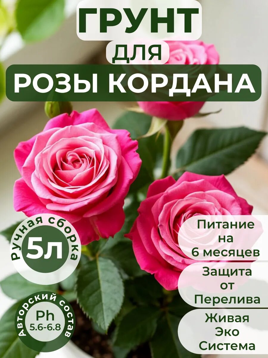 Готовый авторский грунт для Розы Кордана, премиум 5литров