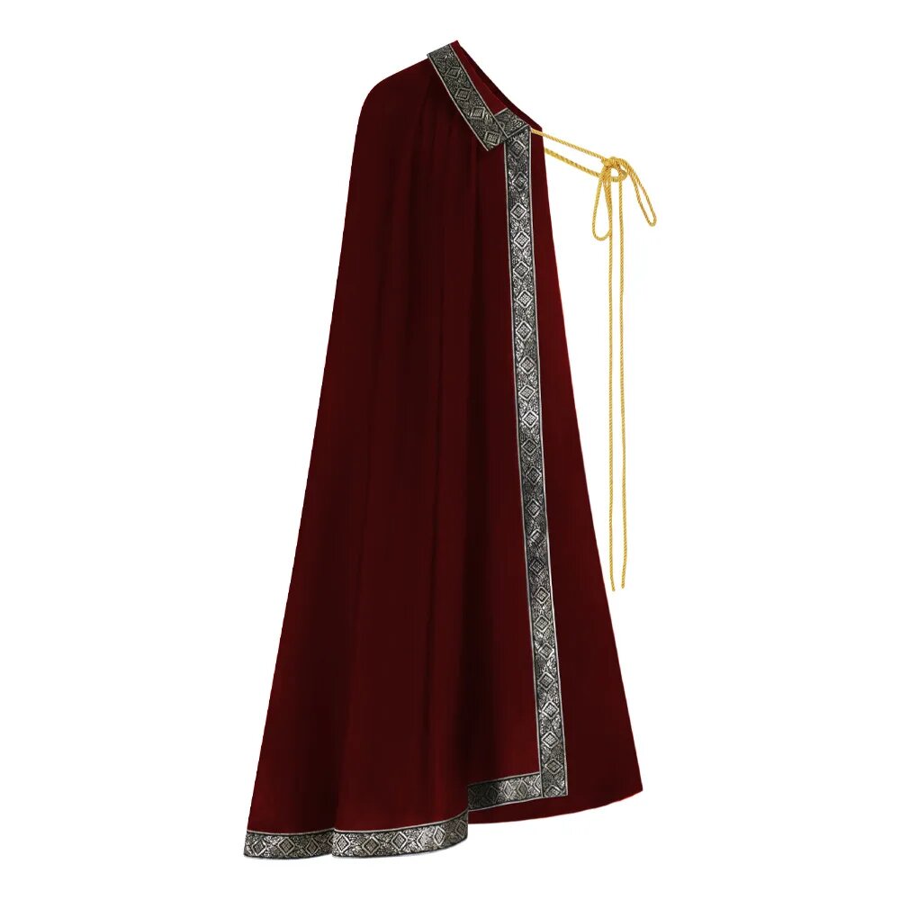 Мужской полуплащ средневековый Бордовый, Wine Red