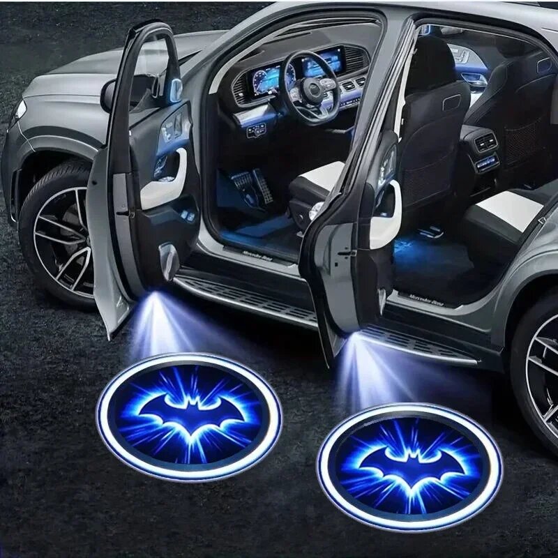 Беспроводной Универсальный LED-проектор Для Эмблемы Автомобиля С Эффектом Тени Крыла Летучей Мыши - Лазерный Проектор Для При.