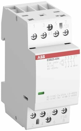 Модульный контактор ABB ESB25-40N-06 (25А, 4НО) катушка 230В