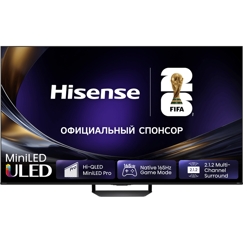 Телевизор Hisense 55', Ultra HD, Mini LED, Smart TV (HomeOS U9.5), Dolby Vision, Dolby Atmos