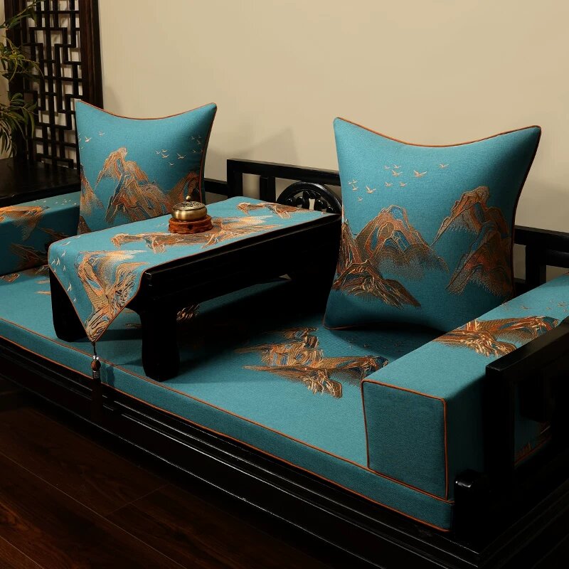 Новая диванная подушка из красного дерева Chinoiserie, новинка 2024, четырехсезонная универсальная нескользящая