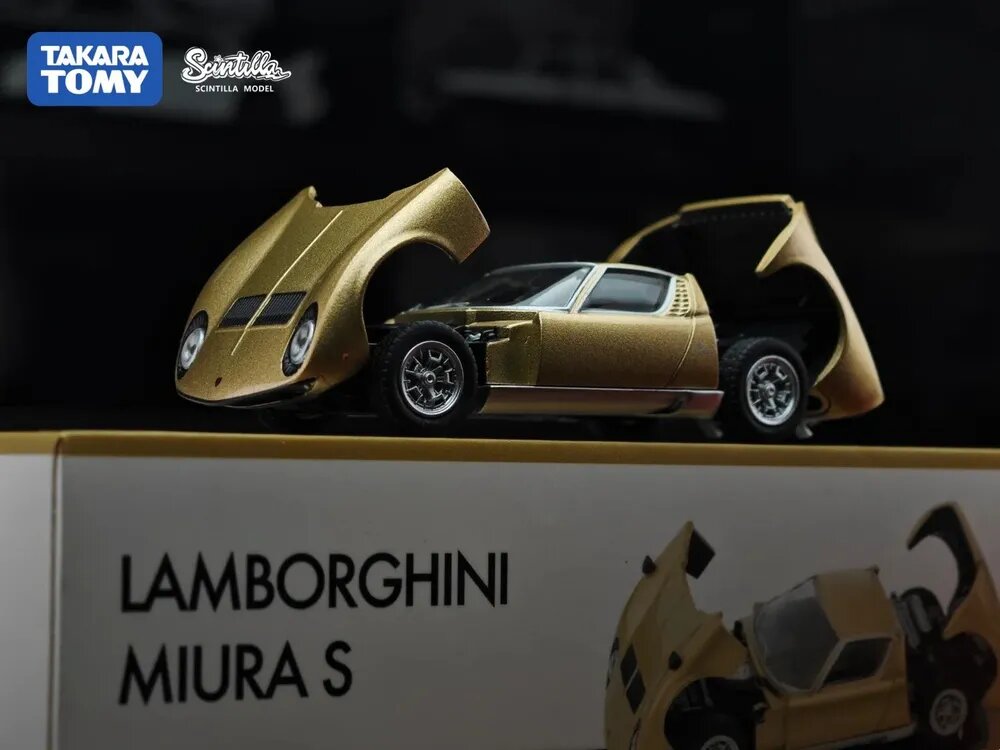 Машинка Tomytec 1/64 Tomica Limited Vintage(TLV)Lamborghini Miura P400 Gold Alloy Car Model Collection Gift