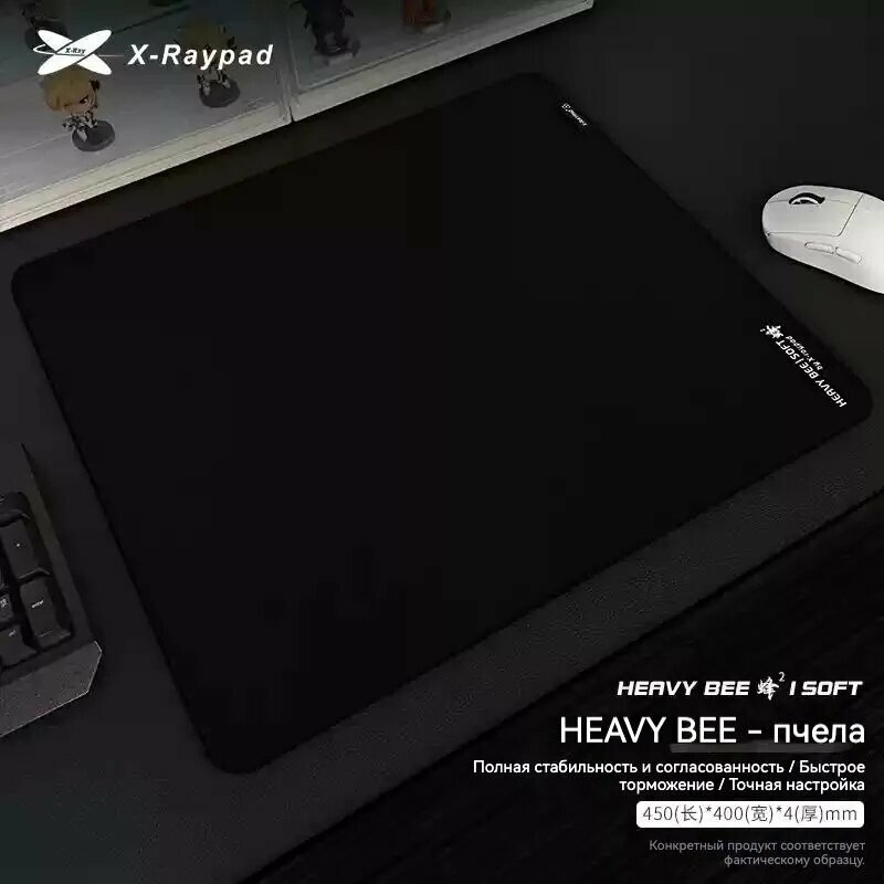 X-raypad Коврик для мышки, L, черный матовый, зеркальный