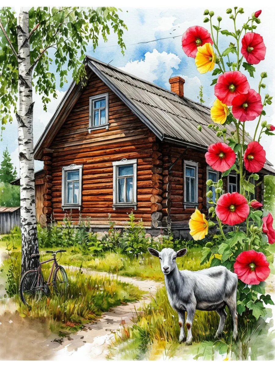 Картина по номерам Деревня 40х50 см