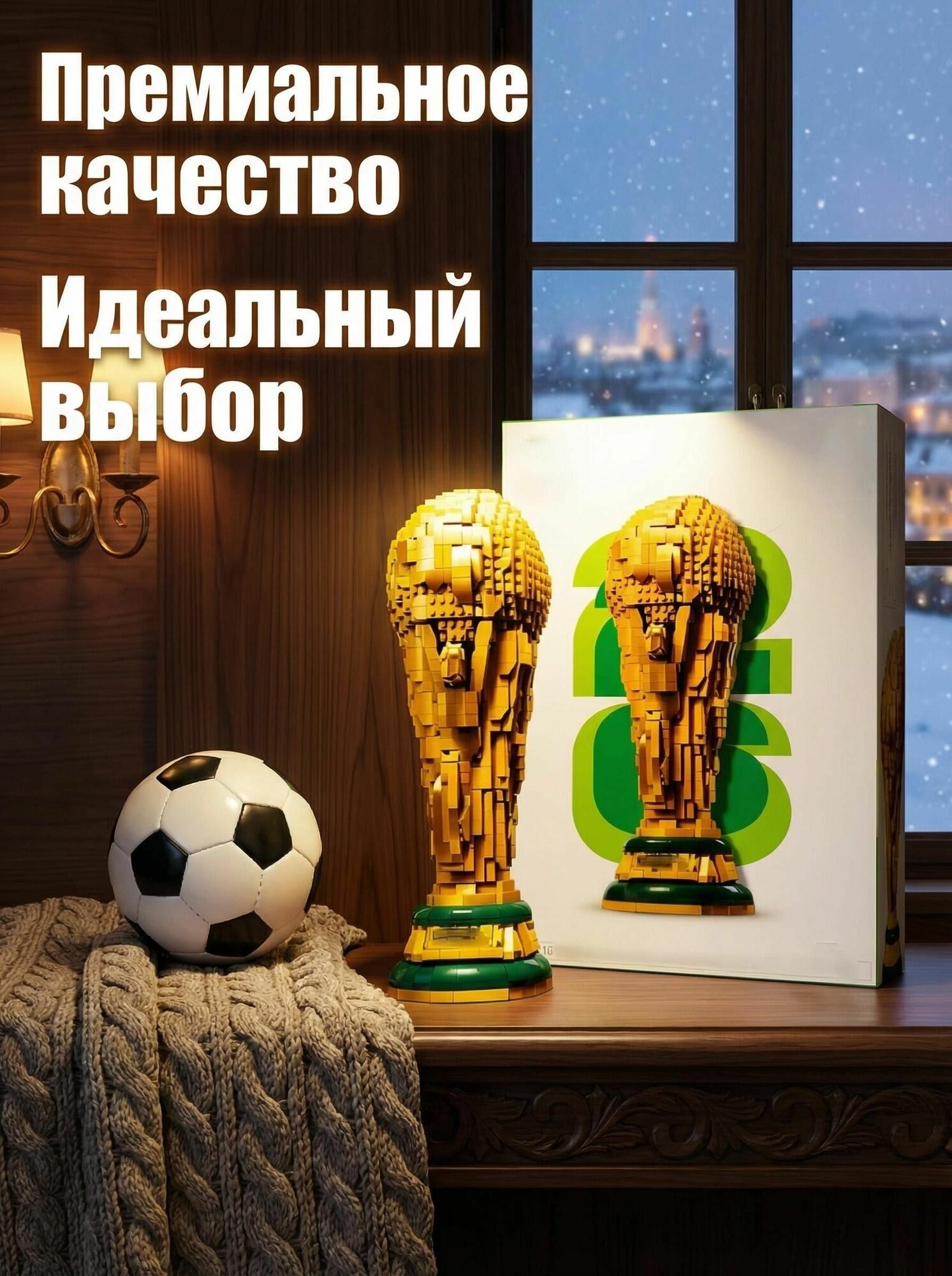 Конструктор Кубок чемпионата мира по футболу 2026, 1:1 2842 детали World Cup 2026 Лего совместимый