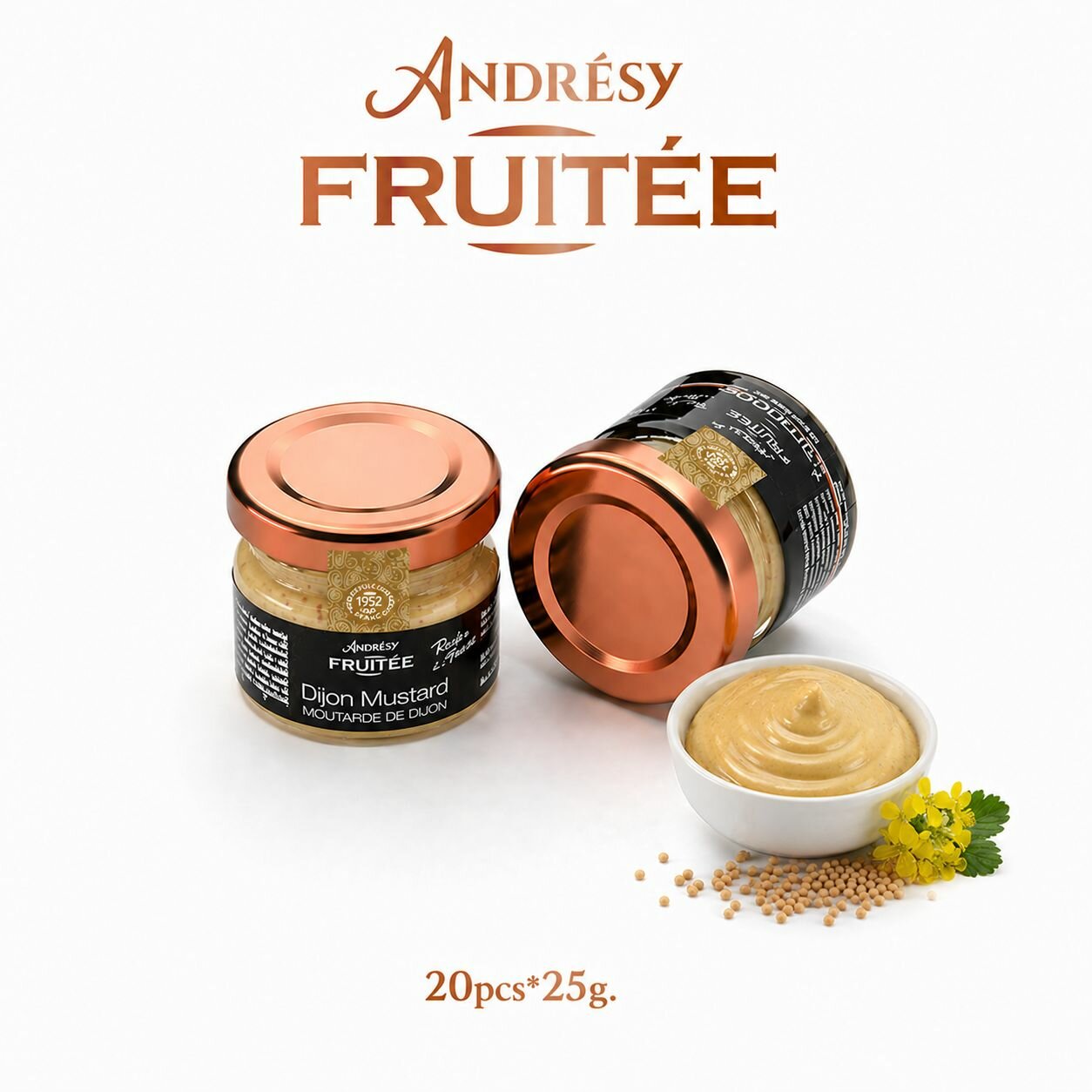 Горчица дижонская ANDRESY INSTANTS 20шт*25гр, Франция