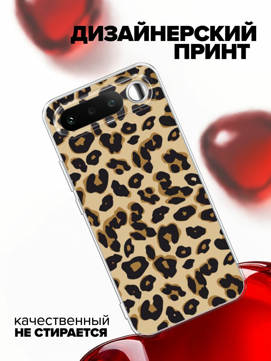 Силиконовый чехол на Realme 16 / Реалми 16 с принтом Леопардовый узор — фото 1