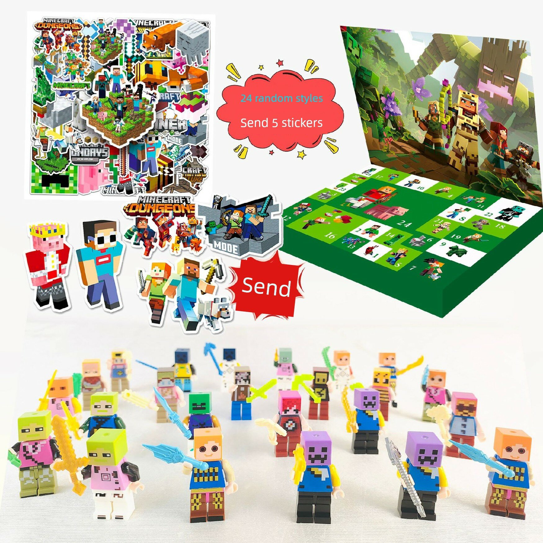 Новая коллекционная игрушка-сюрприз Minecraft Blind Box Deluxe Edition для детей: лотерейный набор для игр с проколом,