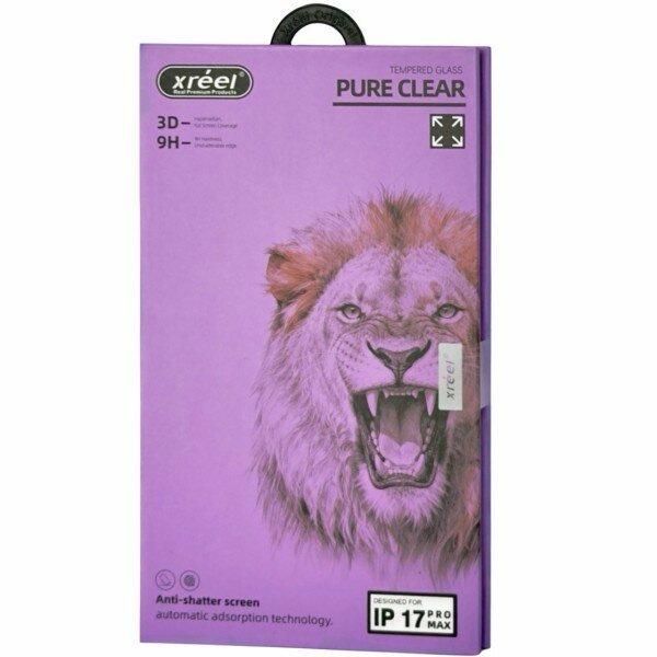 Защитное стекло на дисплей iPhone 17 Pro Max/16 Pro Max (6.9"), Xreel Pure Clear 9H/3D, Без рамки, 0.3 mm