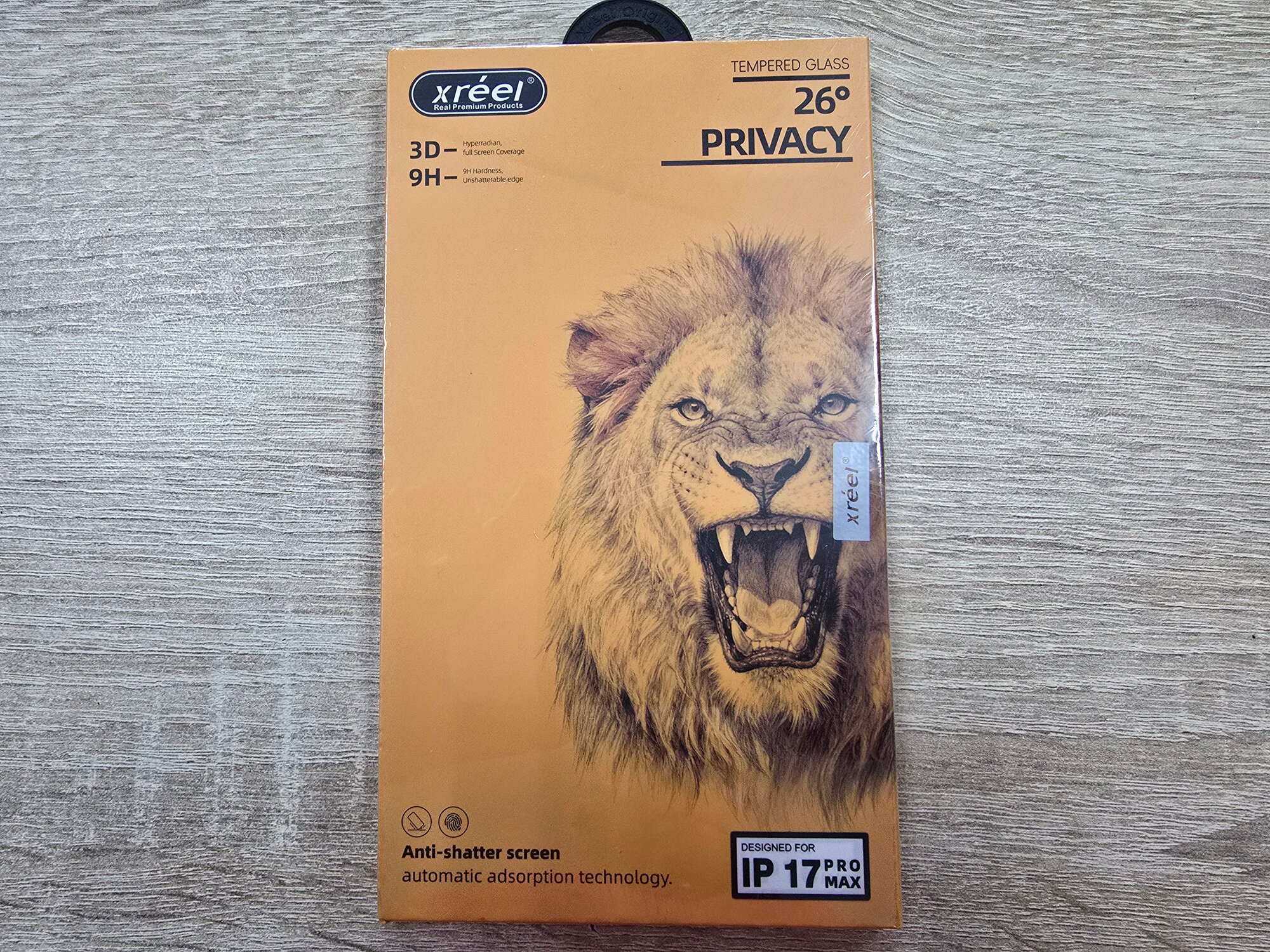 Защитное стекло Антишпион для iPhone 17 Pro Max/16 Pro Max (6.9"), Xreel Privacy X26, 3D/9H, с рамкой, 0.3 мм