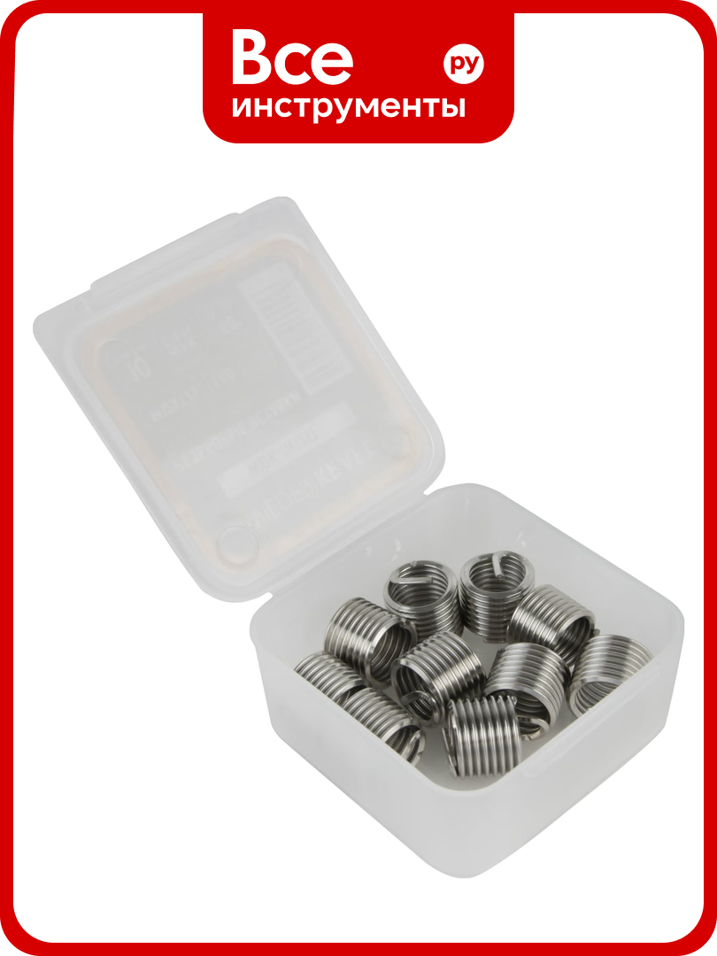 Резьбовые вставки WIEDERKRAFT M12x1,75, 1,5d, 10 предметов WDK-IN1217, нержавеющей стали