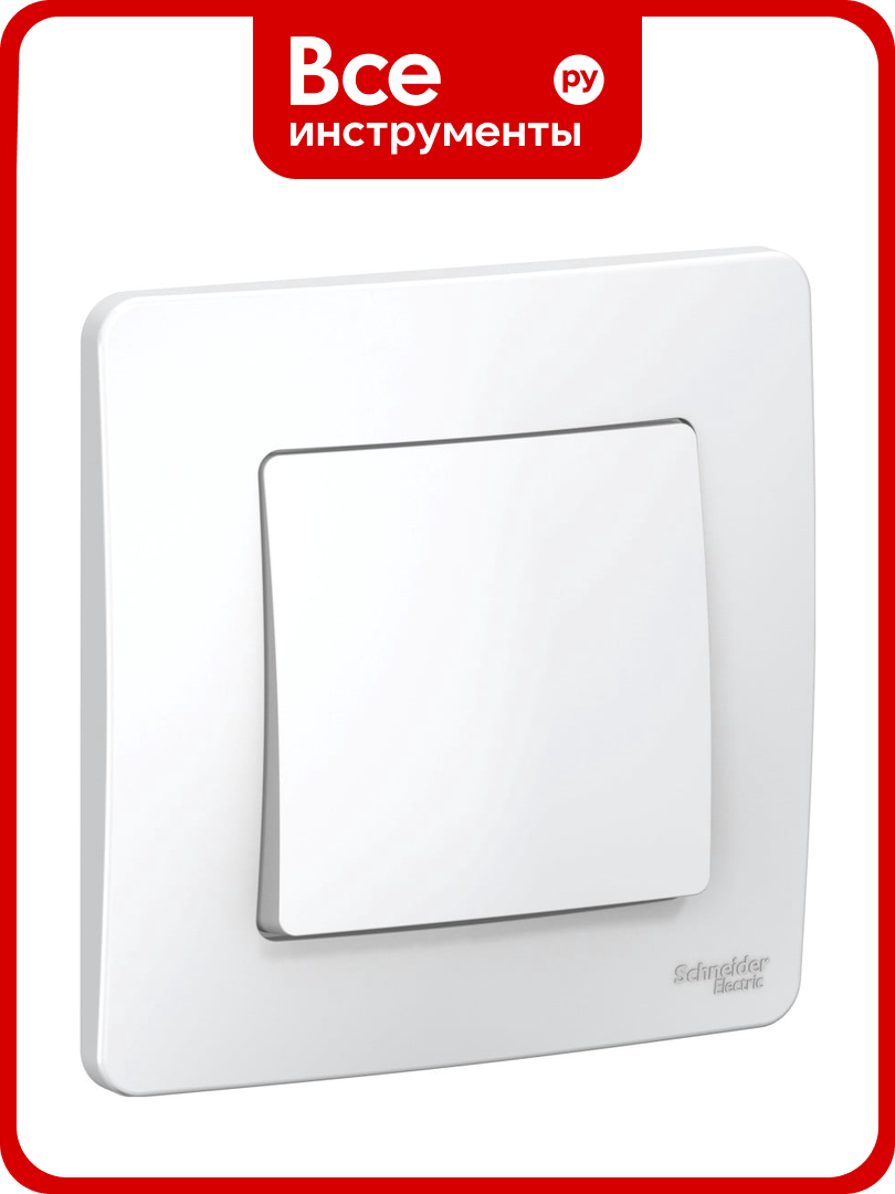 1-клавишный выключатель Systeme Electric ( Schneider Electric) BLANCA С/У cх.1, 10А, 250B, белый BLNVS010101, для сетей
