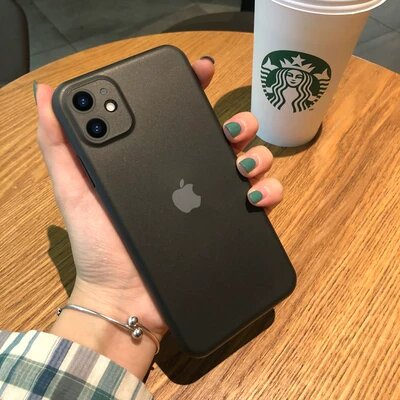 Чехол для iPhone 11 Pro Max прозрачный тонкий 0,4 мм ультра-тонкий матовая поверхность черный для iPhone 11 Pro Max