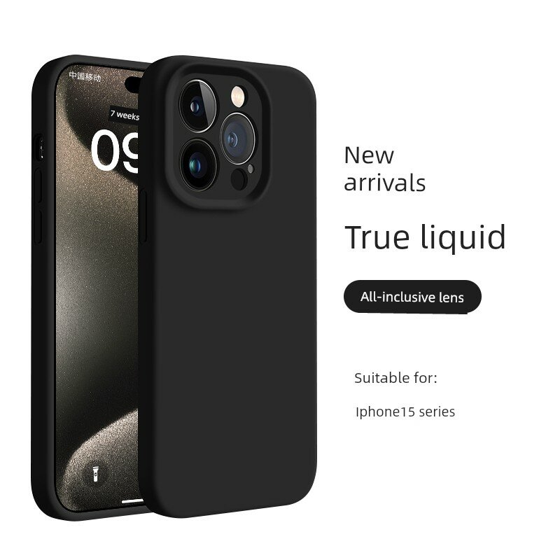 Чехол для iPhone 14 Pro из жидкой силикона с полным покрытием объектива и коже-дружественной текстурой в цвете