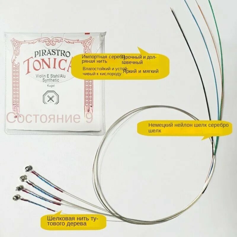 Tonica Violin 4/4 Комплект струн для скрипки (синтетика), Pirastro 412021