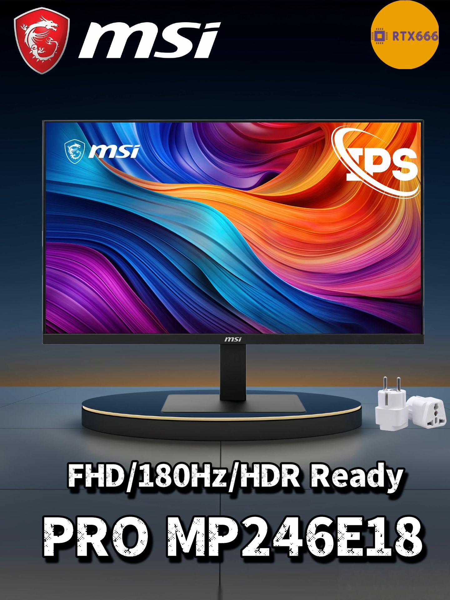 MSI 23.8" Монитор PRO MP246E18 1920*1080P FHD 180Hz HDR Ready Rhine Eye Protection Certification IPS-панель для защиты глаз в домашних играх и офисе, IPS, 1920x1080 Full HD, 180 Гц, черный, черный матовый