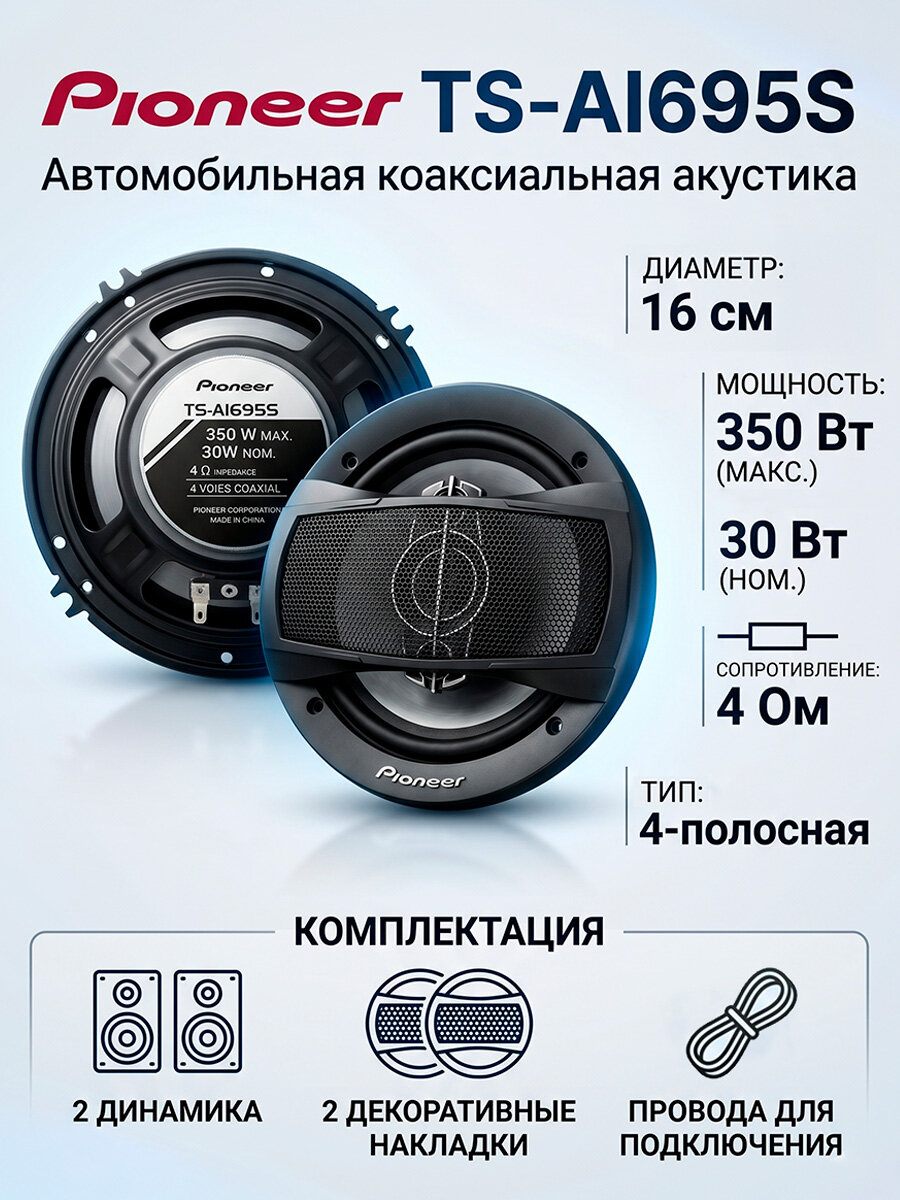 Динамики Pioneer аналог TS-A1695S (16см) - коаксиальные