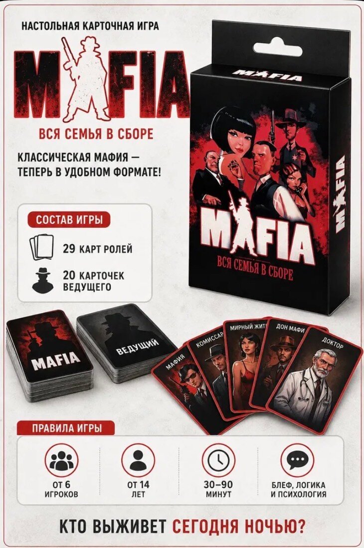 Настольная карточная игра Мафия