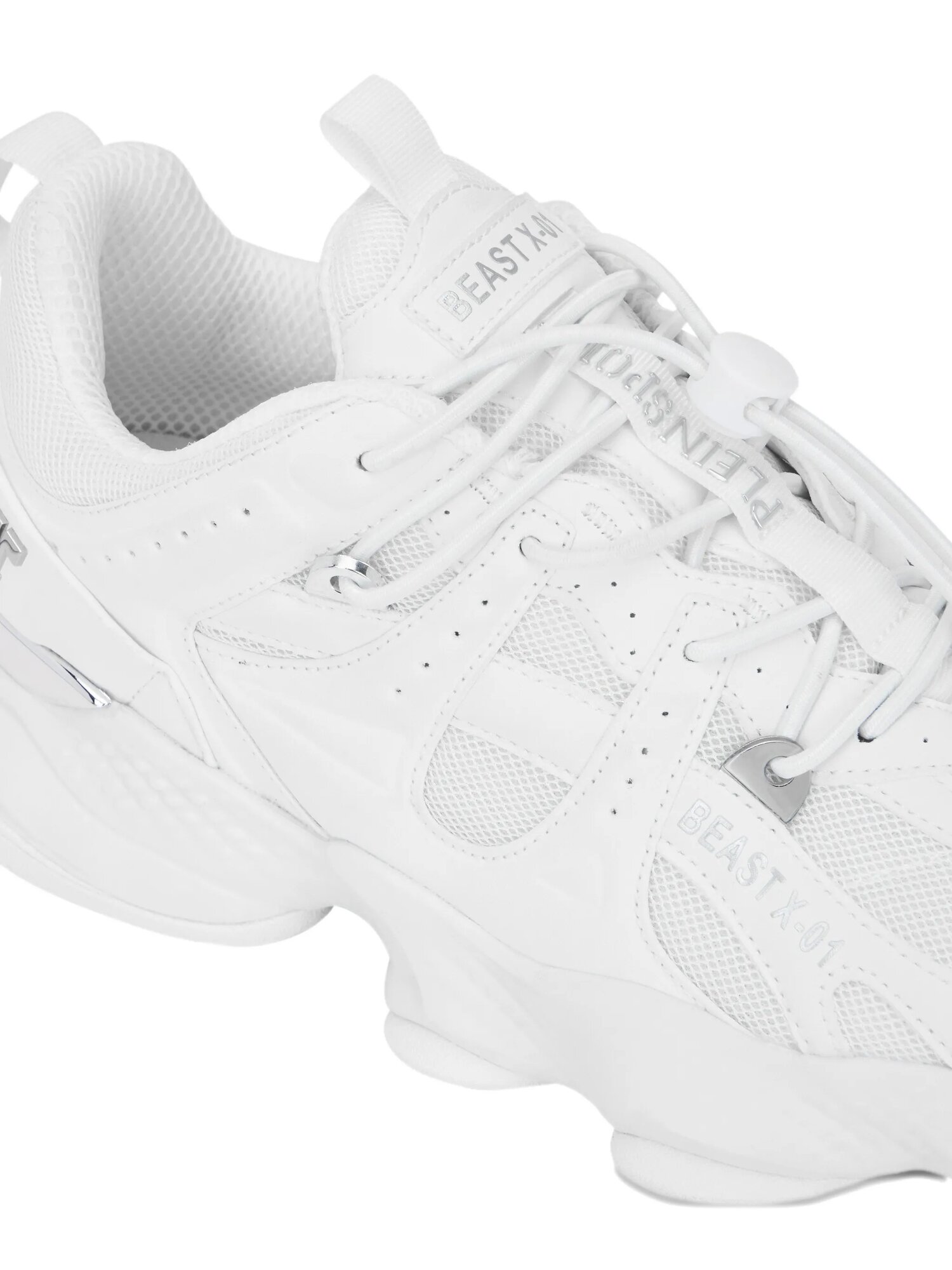 Кроссовки PLEIN SPORT Runner Beast X-01 sneakers, размер 36, бежевый/белый — фото 1