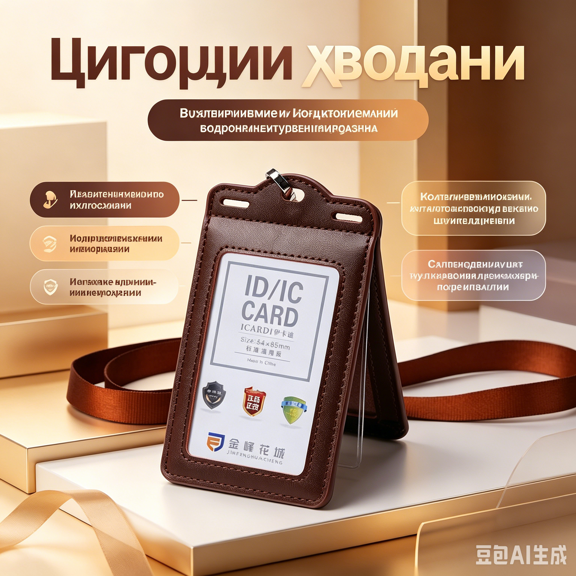 Чехол для пропуска Натуральная кожа Держатель для бейджа документ, вертикальный,7.8x10.9cm