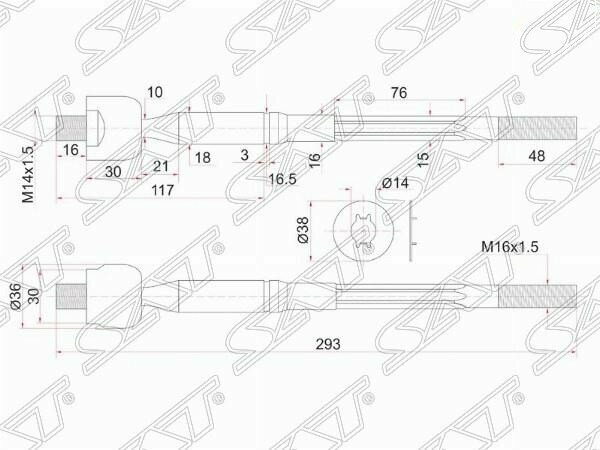 Тяга рулевая SAT ST-45503-49115 TOYOTA IPSUM 4WD 01-