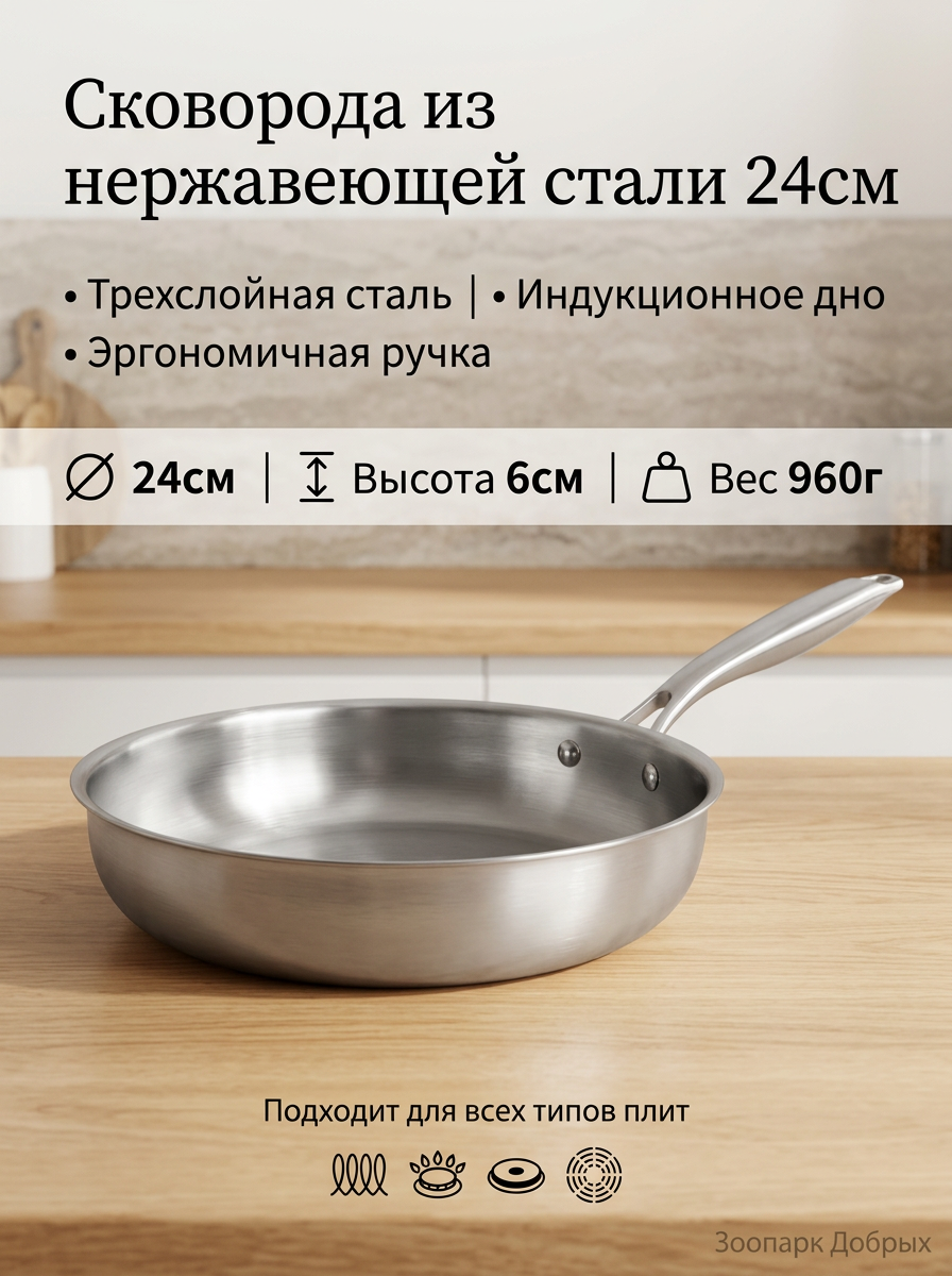 Сковорода-гриль SENSUELL, без крышки, с фиксированной ручкой，стальной