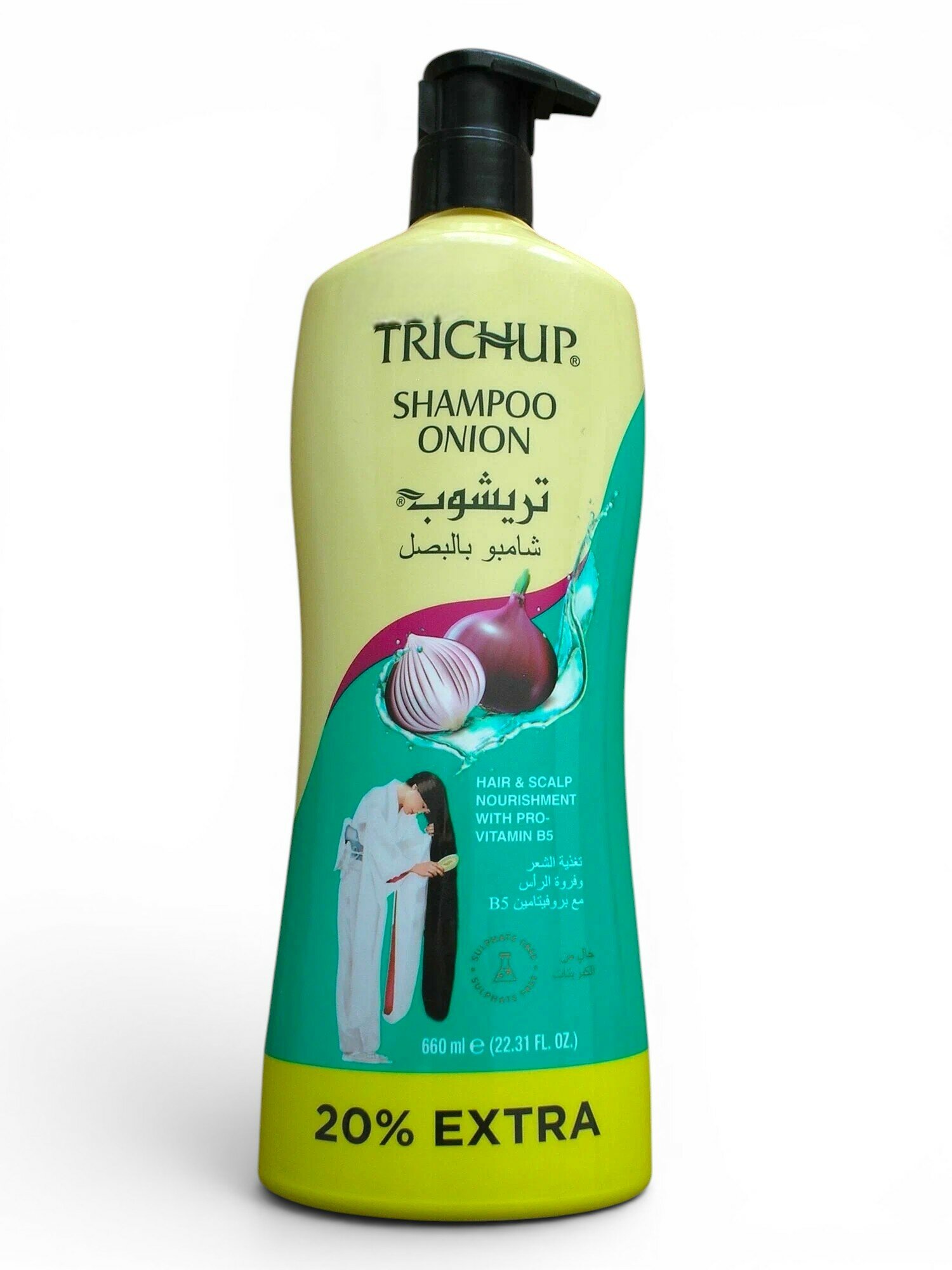 Trichup Shampoo ONION, Vasu (Шампунь для волос ЛУК, Васу), с дозатором, 660 мл.