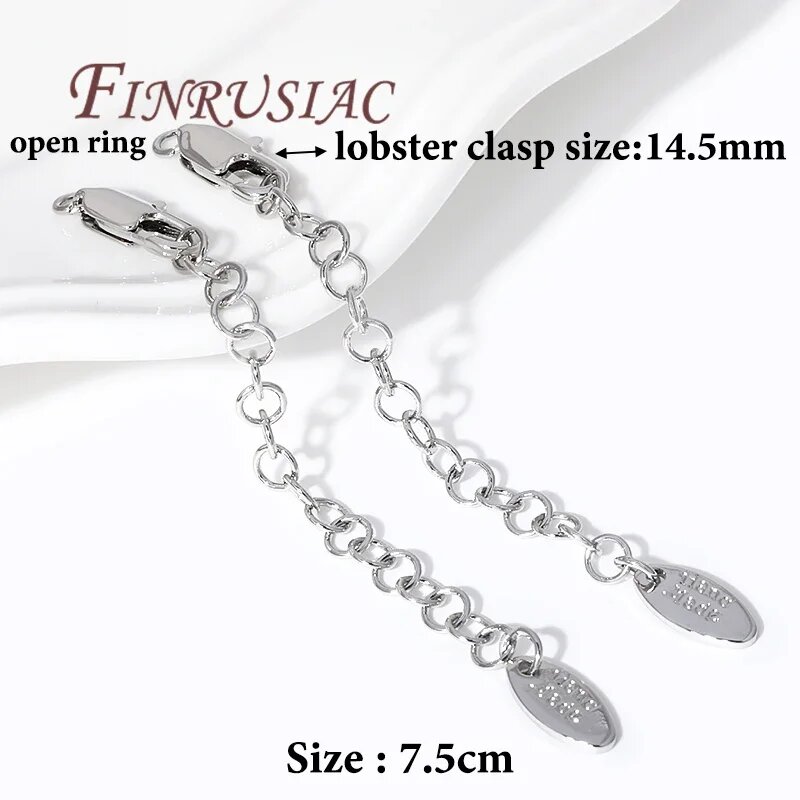 Цепь для браслета FINRUSIAC, Rhodium Plated, 5 шт