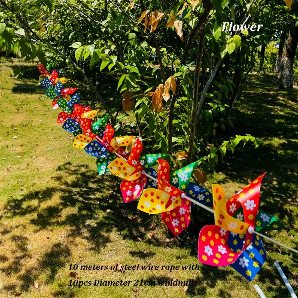 Цветные ветряные мельницы из ПВХ 10 шт. Flower
