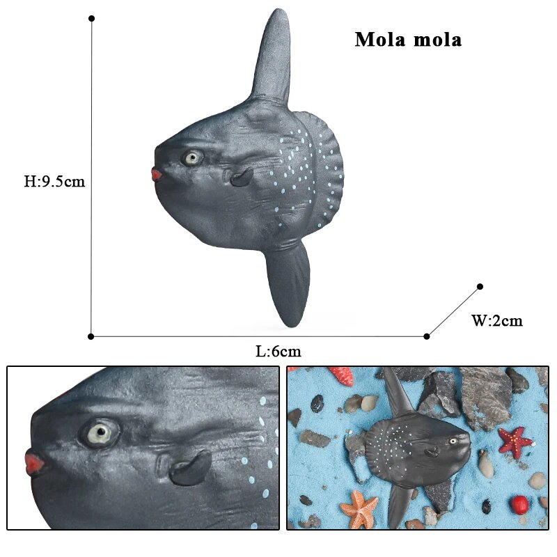 Фигурка Mola mola, 9.5см, Серый
