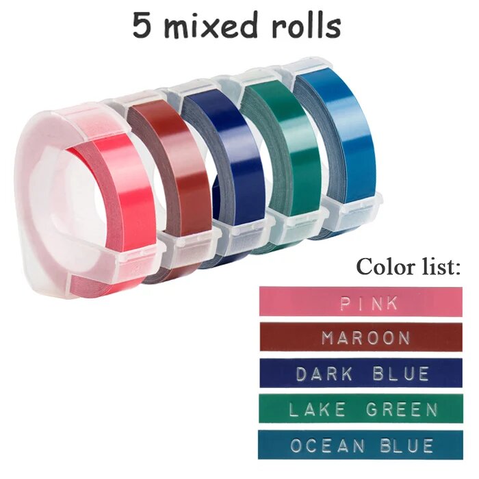 Лента для этикеток Dymo 9мм, набор из 3/5 шт. Синий, 5pcs-9MM11