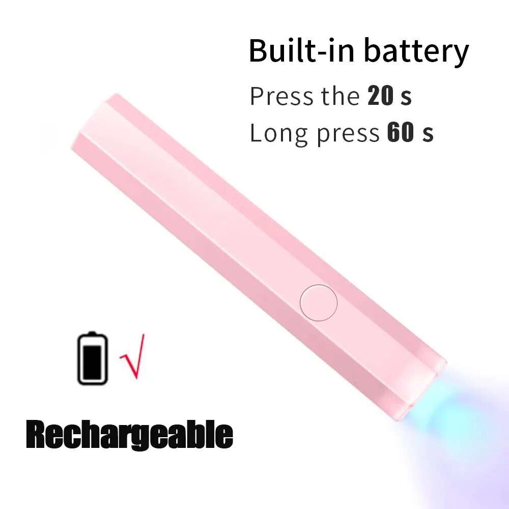 DUTRIEUX Портативная УФ LED лампа для ногтей, Pink